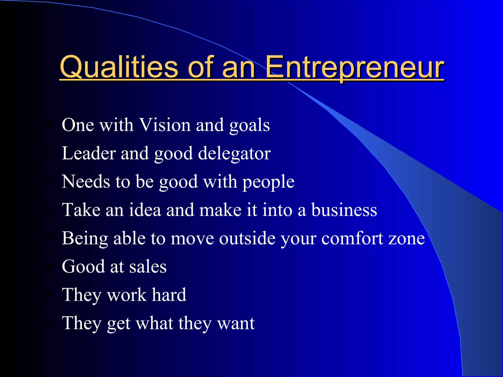 Qualities Of A Entrepreneur | PPT