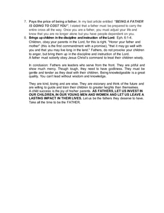 Qualities of a Good Father | DOCX