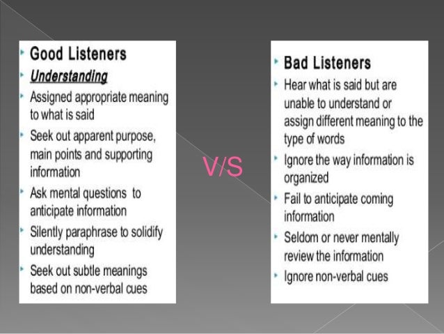 Qualities of a good listener final