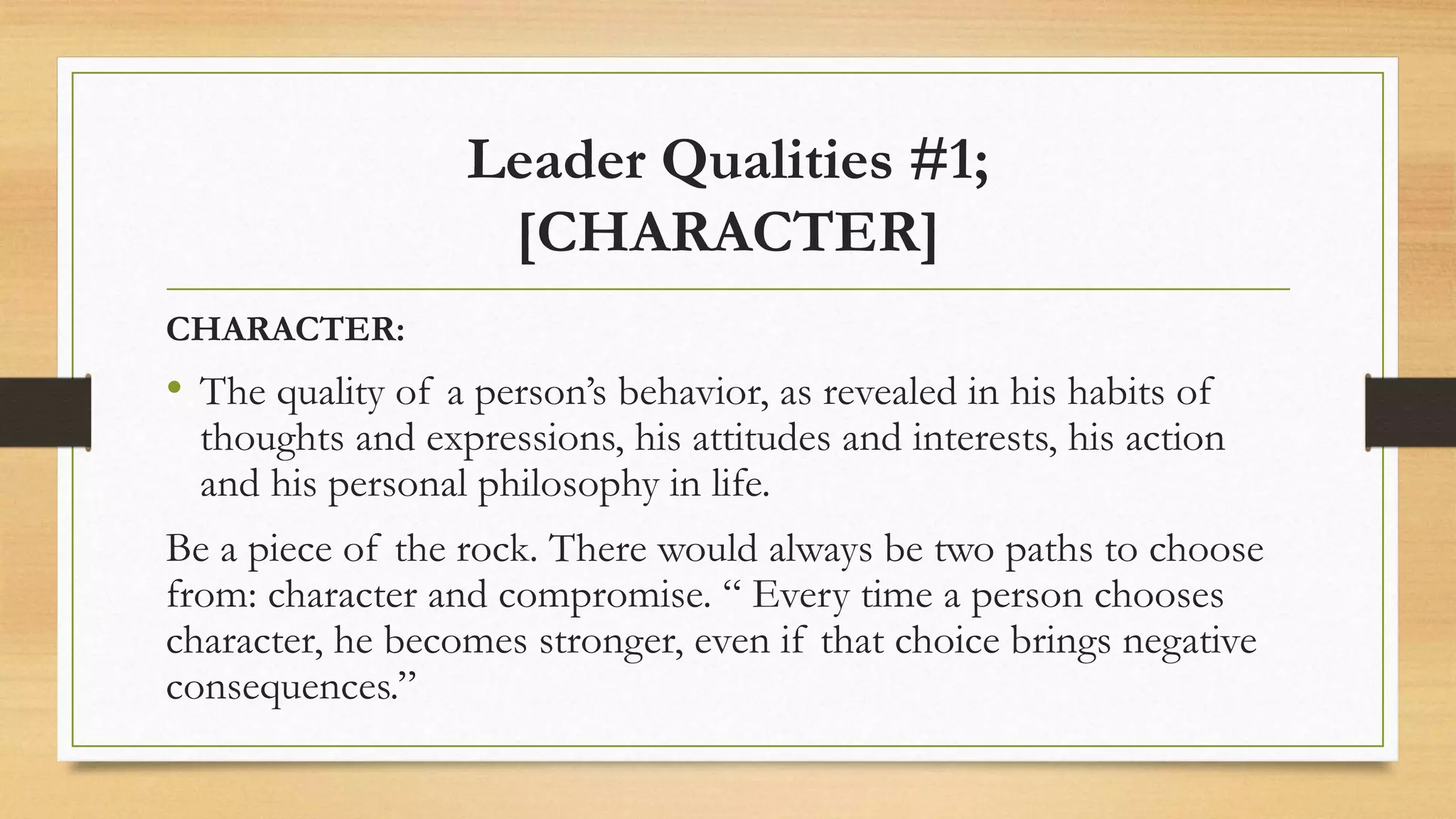 Qualities of a good leader | PPTX