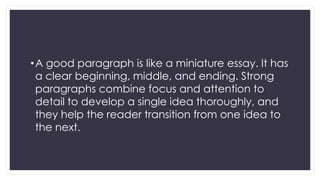 Qualities of a good paragraph | PPTX