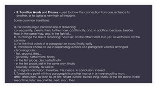 Qualities of a good paragraph | PPTX