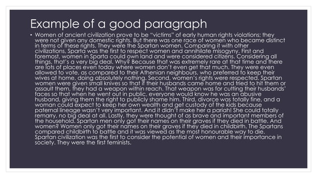 Qualities of a good paragraph | PPT