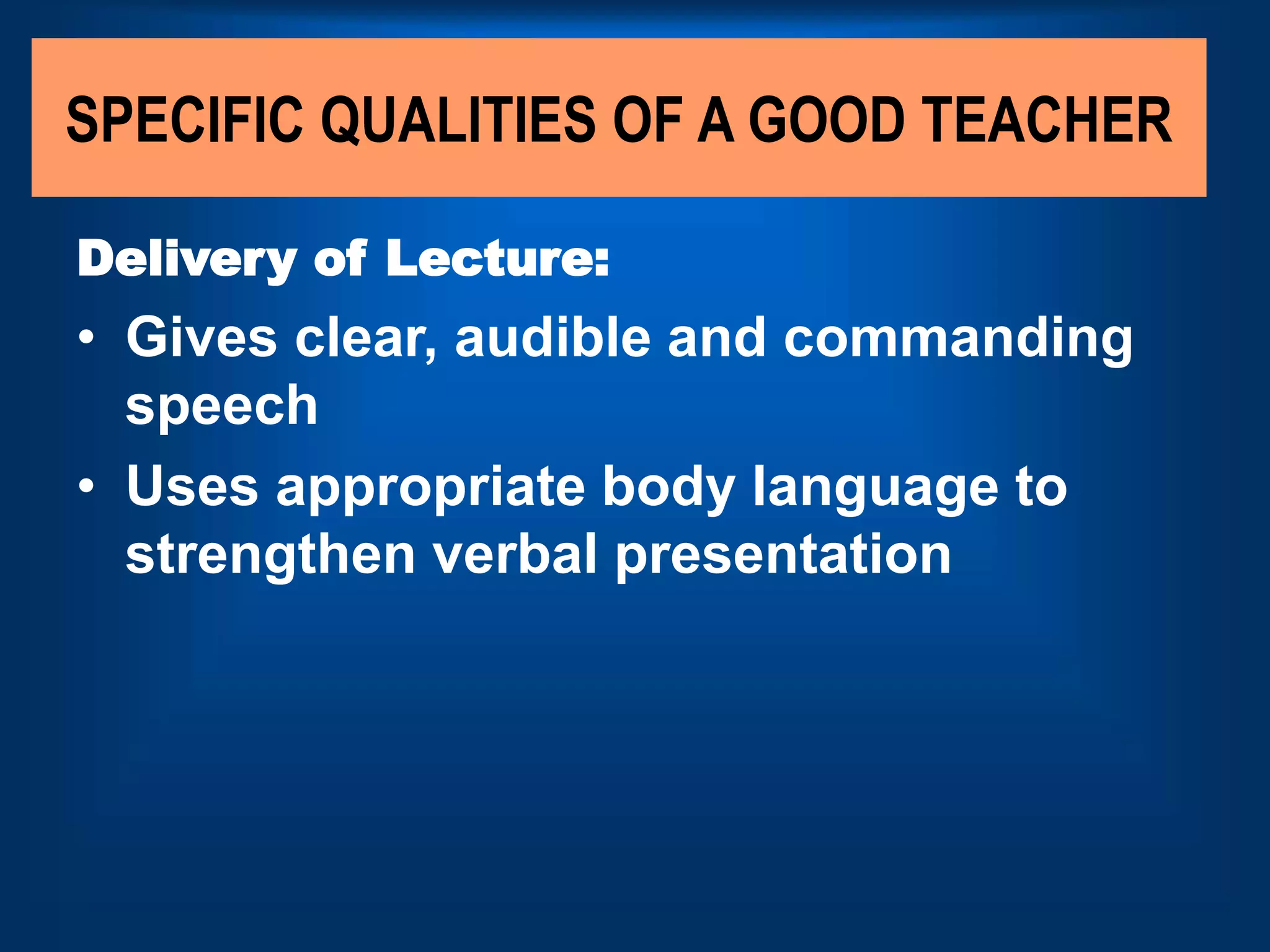 Qualities of a Good Teacher | PPT