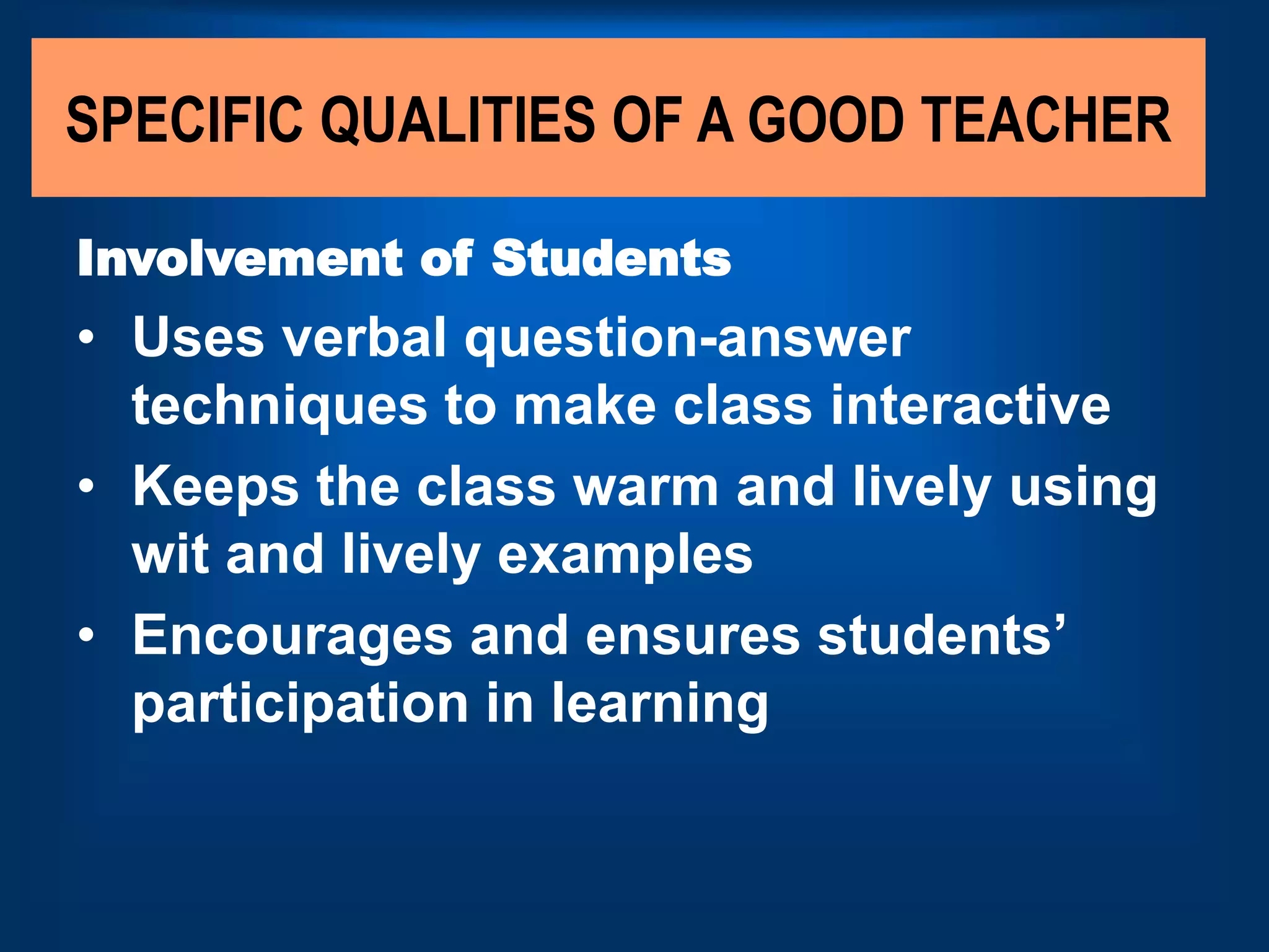 Qualities of a Good Teacher | PPT