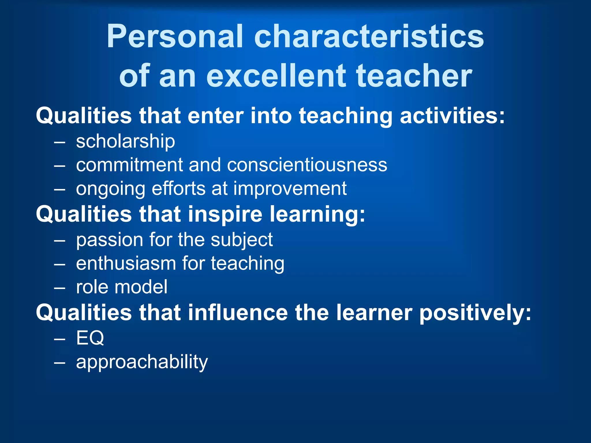 Qualities of a Good Teacher | PPT