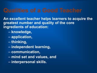 Qualities of a Good Teacher | PPT
