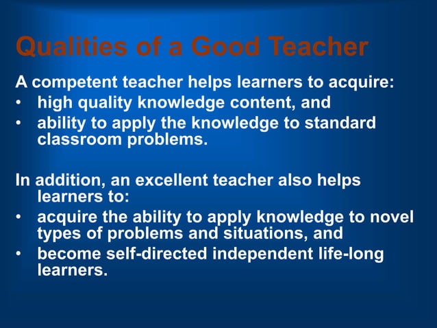 Qualities of a Good Teacher | PPT