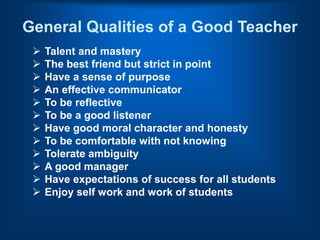 Teacher Quality Characteristics