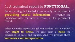 Qualities of a good technical report | PPTX
