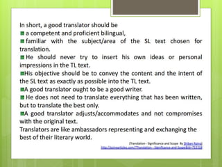 Qualities of a good translator | PPTX