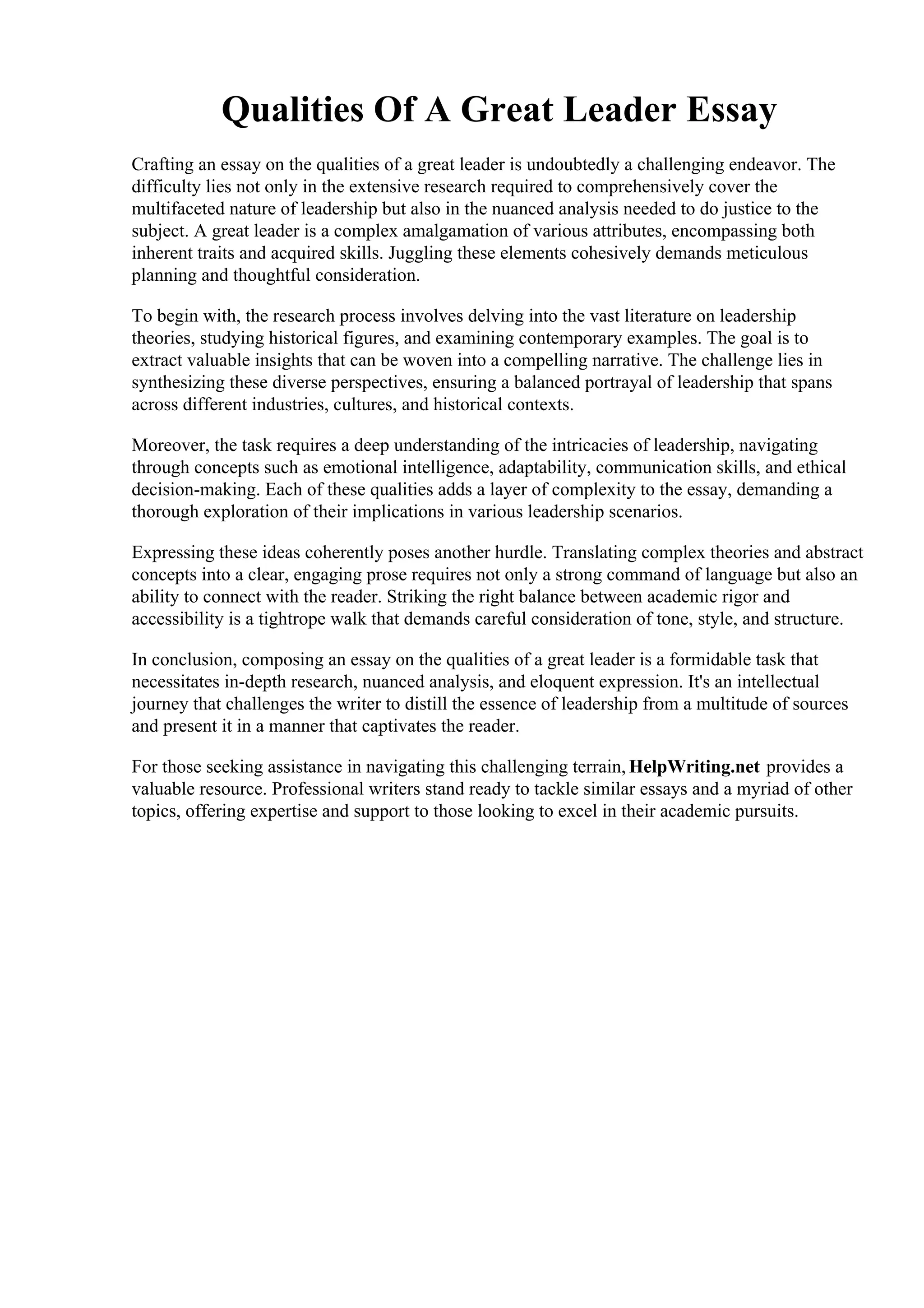 Qualities Of A Great Leader Essay.pdf