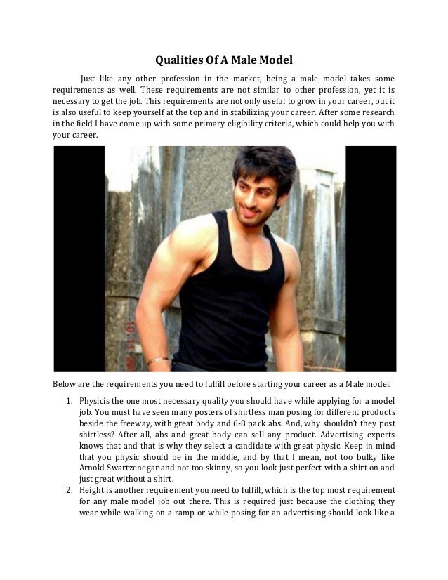 Qualities Of A Male Model Qualities Of A Male Model