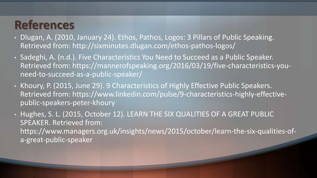 Qualities of an effective public speaker | PPTX