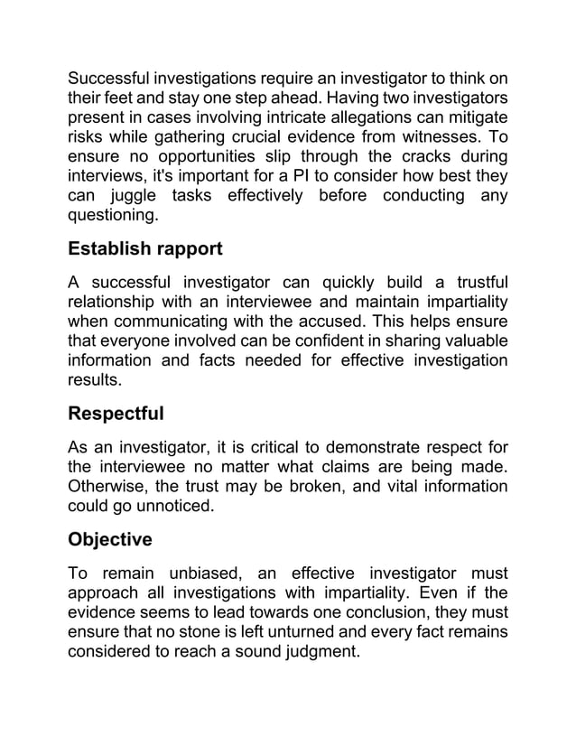 Qualities Of an Effective Workplace Investigator.pdf | Career Advice ...