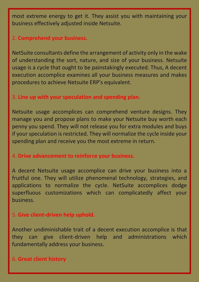 Qualities of an ideal netsuite consultant | PDF