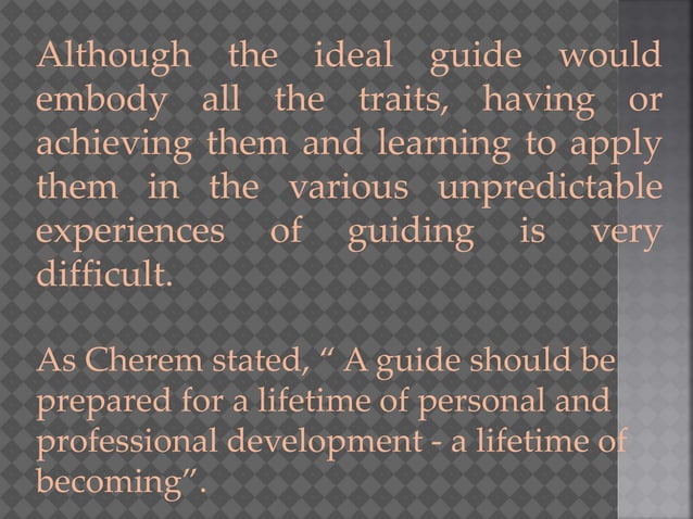 Qualities of an Ideal Tour Guide | PPTX | Travel Preparation and Advice ...