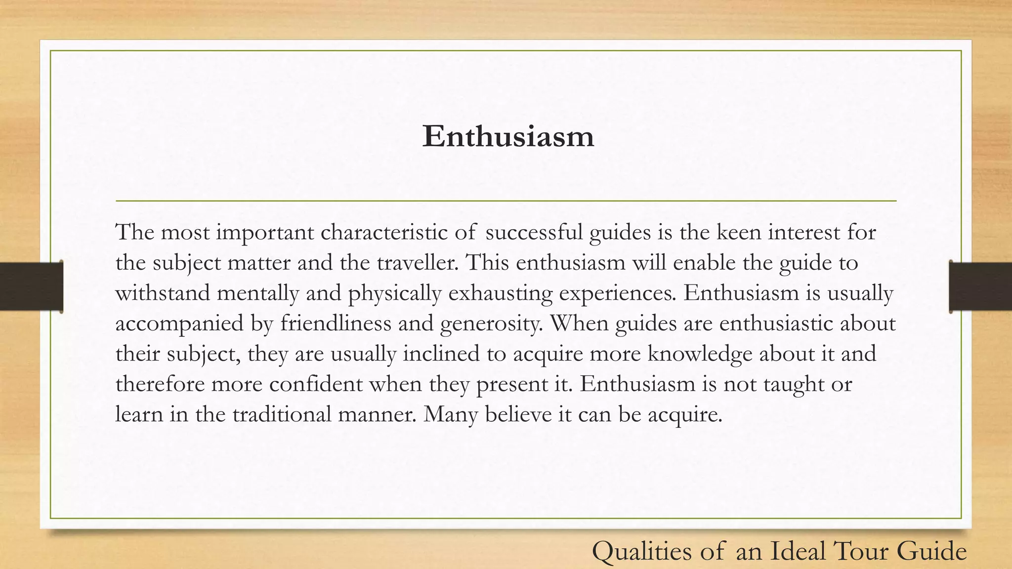 Qualities of an Ideal Tour Guide | PPTX