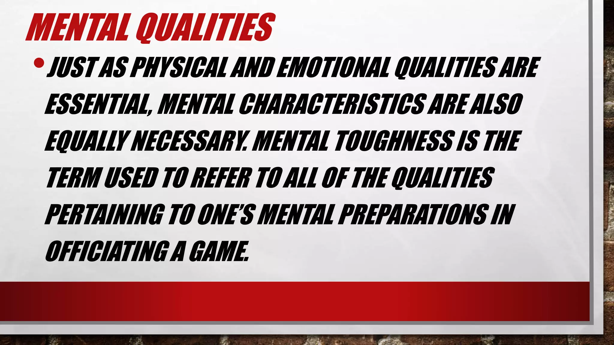 Qualities of an officiating officials | PPTX