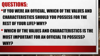 Qualities of an officiating officials | PPTX