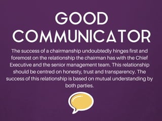 Qualities of an Outstanding Chairman | PDF