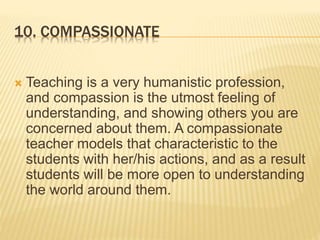 Qualities of a professional teacher | PPTX