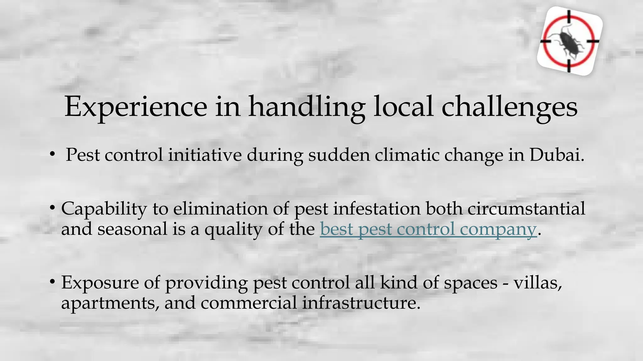 Qualities of best pest control company in Dubai | PPTX