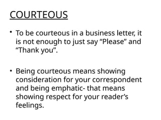 Qualities of Effective Business Letter. pptx helps to understand more ...