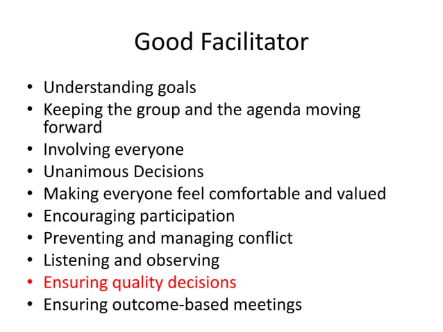 Good facilitator | PPT