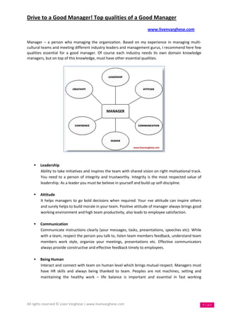 Qualities of good manager | PDF