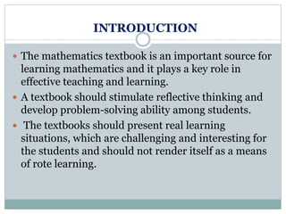 Qualities of good mathematics textbook | PPTX