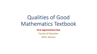Qualities of good mathematics textbook | PPTX