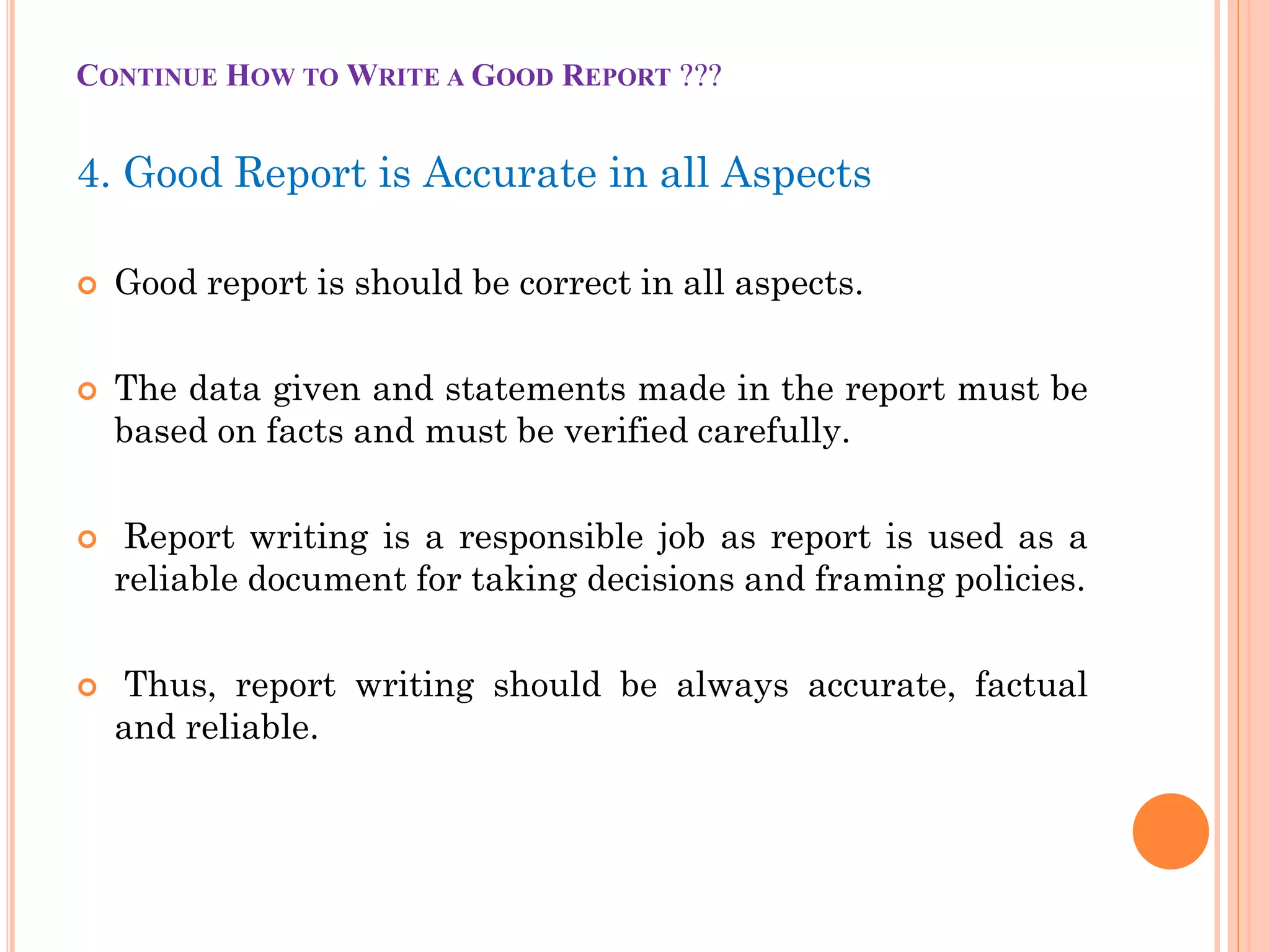 Qualities of good report | PPTX