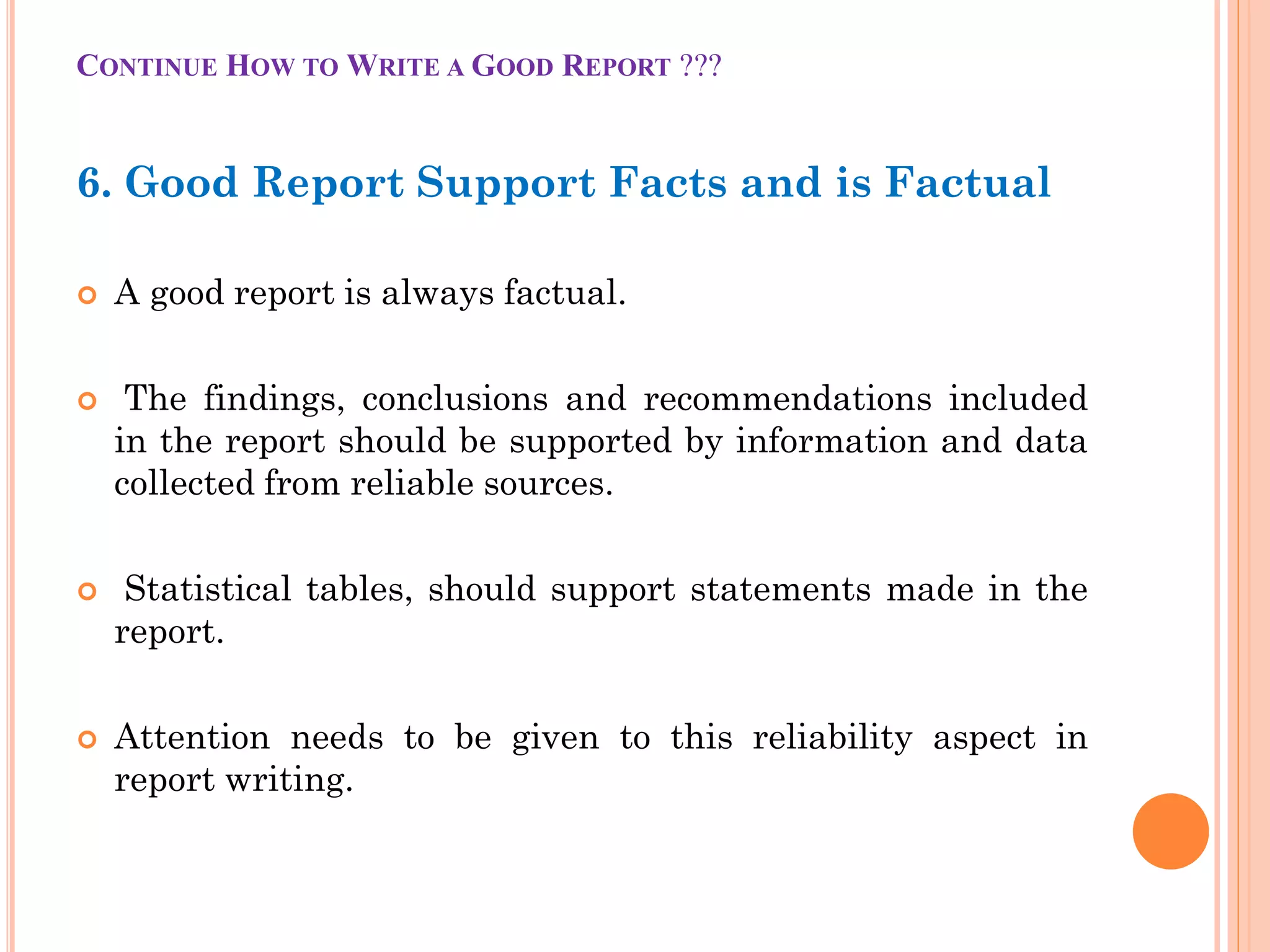 Qualities of good report | PPTX