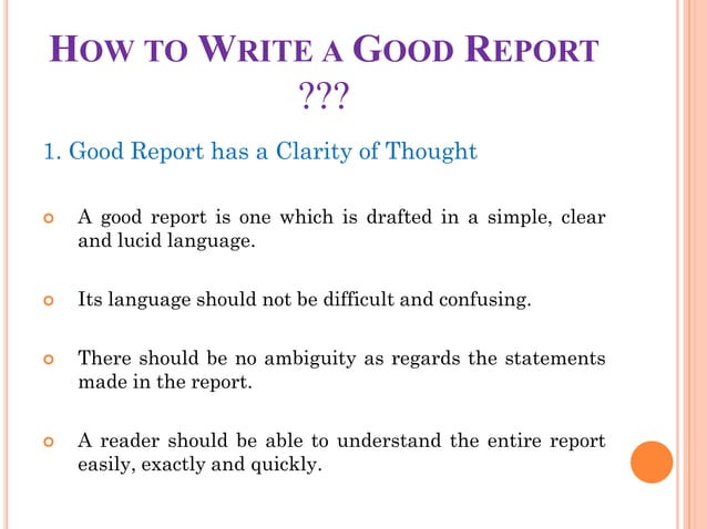 Qualities of good report | PPTX | Science