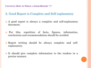Qualities of good report | PPTX