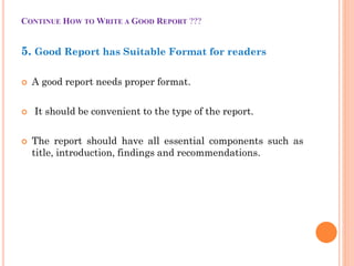 Qualities of good report | PPTX