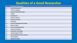 Qualities of good researcher | PPTX