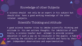 Qualities of good science teacher | PDF
