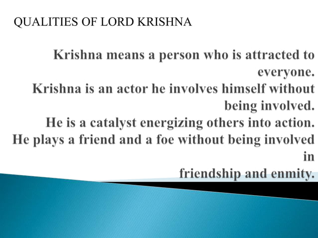 Qualities of lord krishna | PPTX
