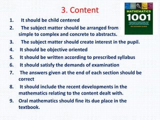 MATH TEXT BOOK ANALYSIS | PPTX