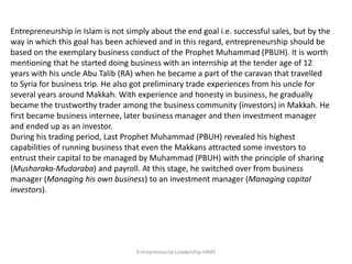 Qualities of prophet muhammad ﷺpbuh s an entrepreneur | PPTX