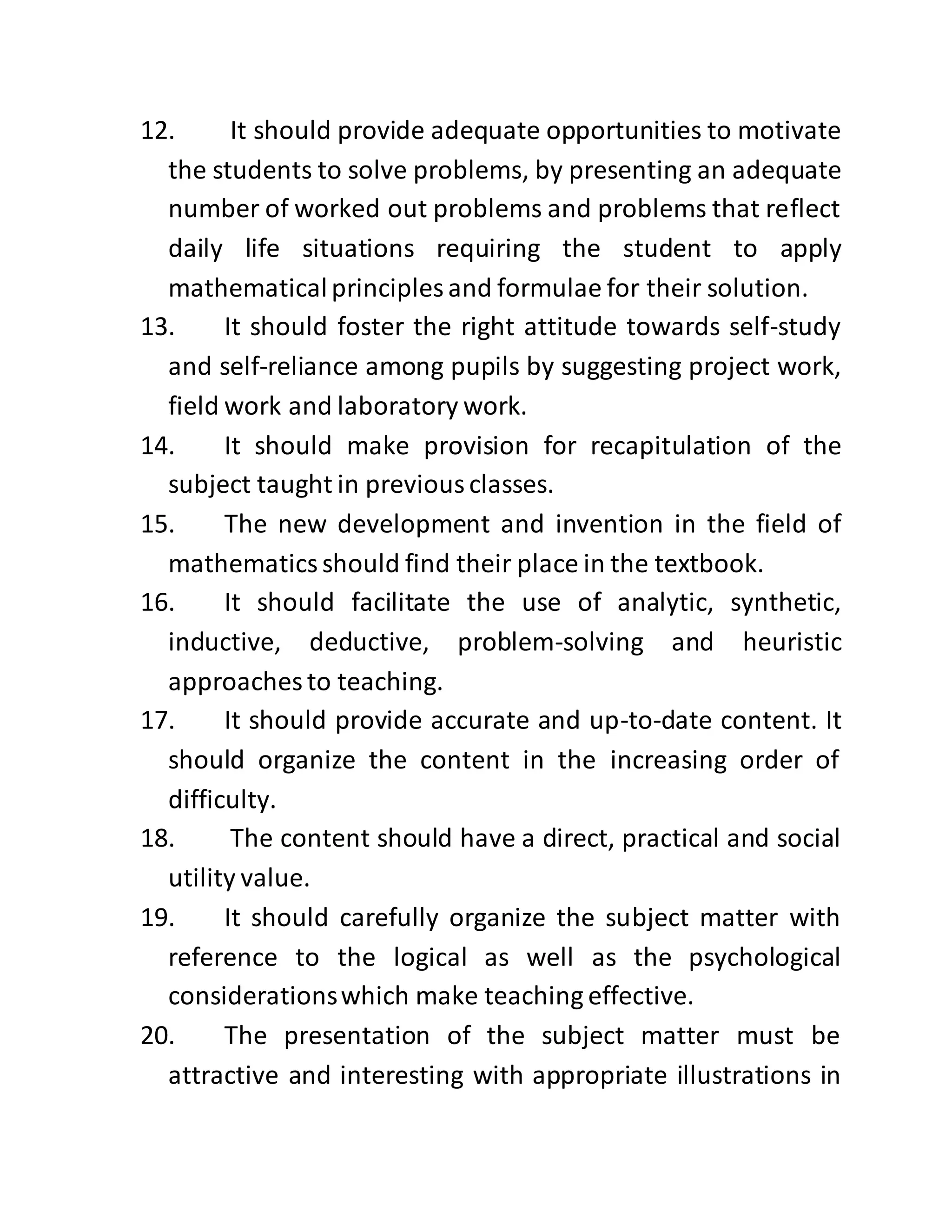 Qualities of textbook | DOCX