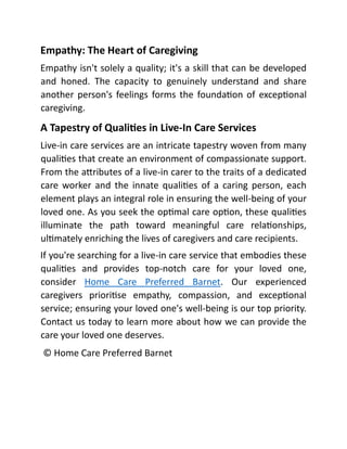 Qualities of The Best Live-in Care Service - Finding the Best Option ...