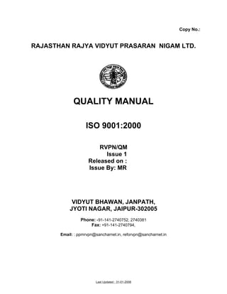 Qualit manual | PDF