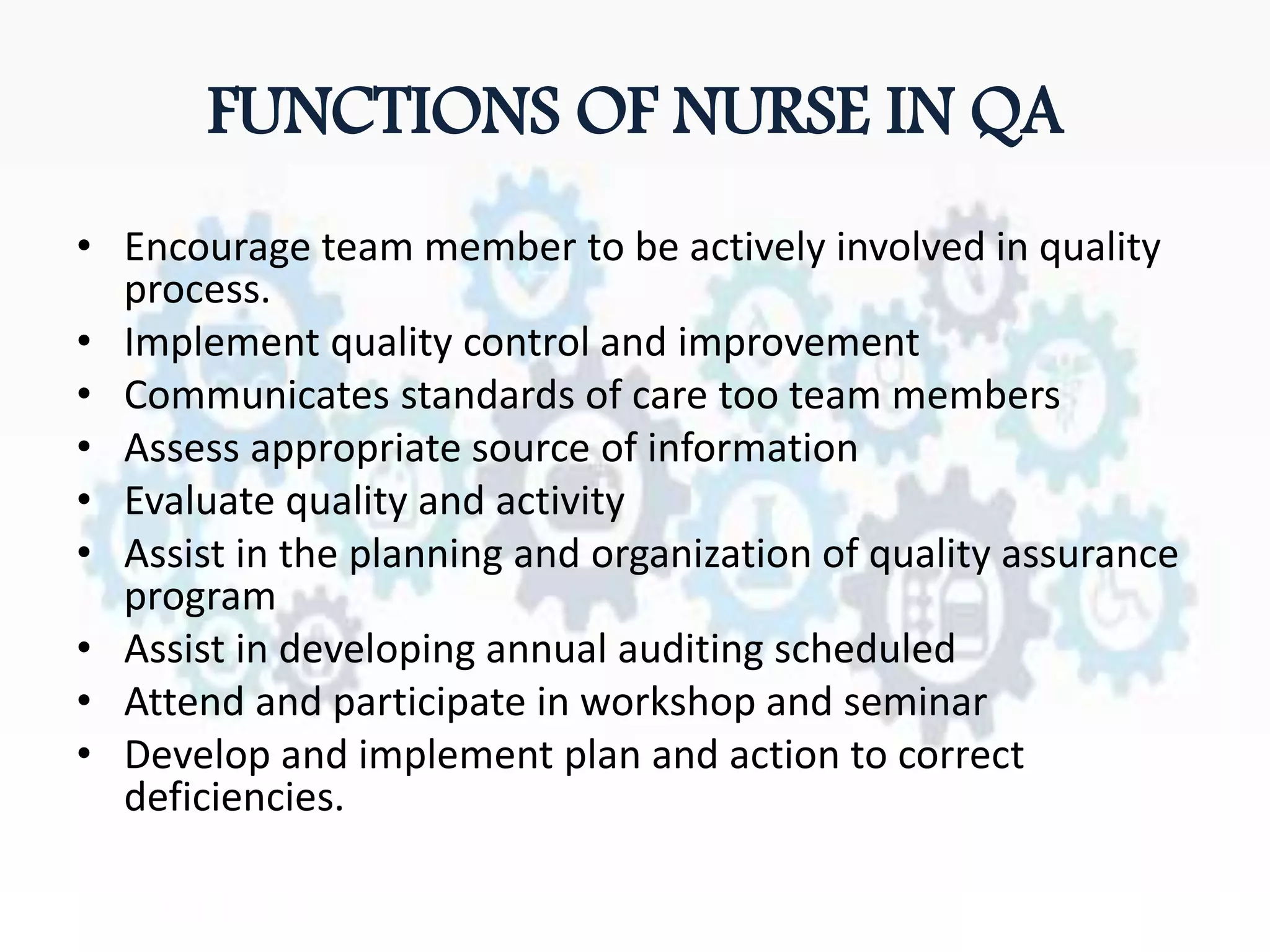Quality Assurance - Nursing Management | PPTX