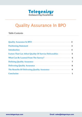 Quality assurance-in-bpo | PDF
