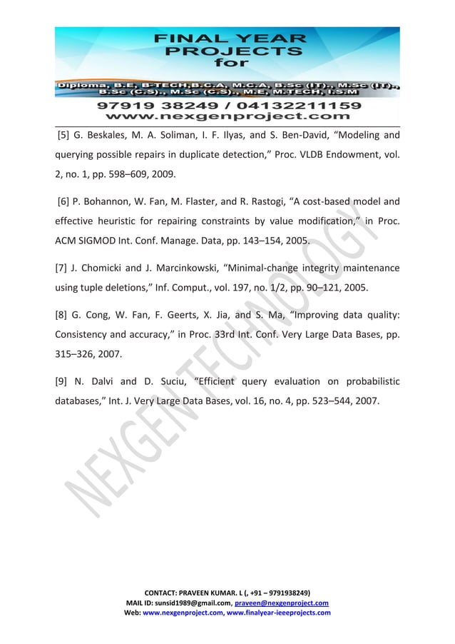 QUALITY-AWARE SUBGRAPH MATCHING OVER INCONSISTENT PROBABILISTIC GRAPH ...