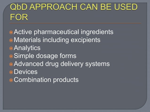 Quality-by-design(QbD) in pharmaceutical development | PPTX