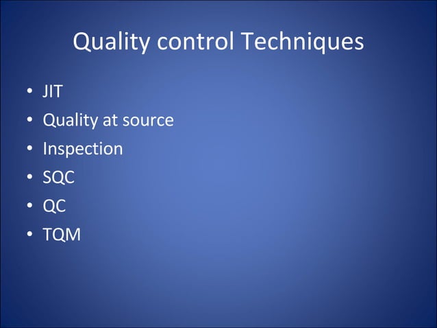 Quality Control | PPT | Mechanical and Industrial Engineering Industry ...